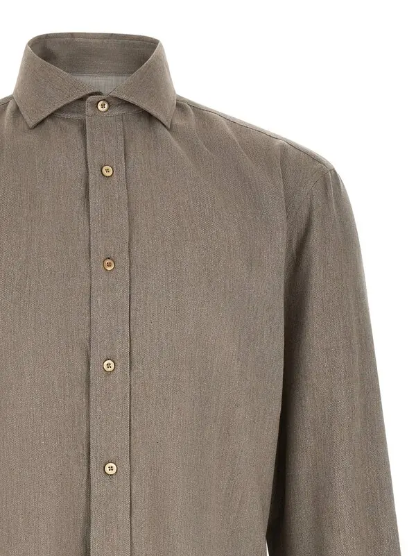 Brunello Cucinelli Herringbone Shirt - Gray
