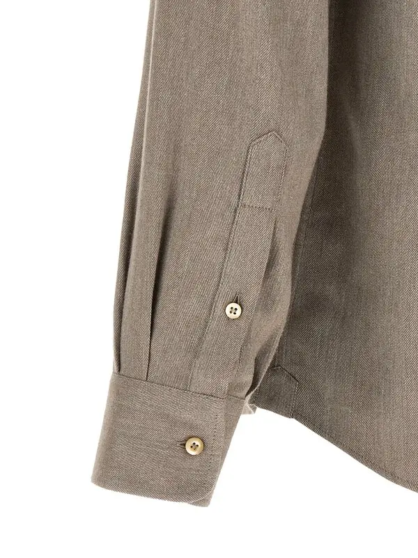 Brunello Cucinelli Herringbone Shirt - Gray