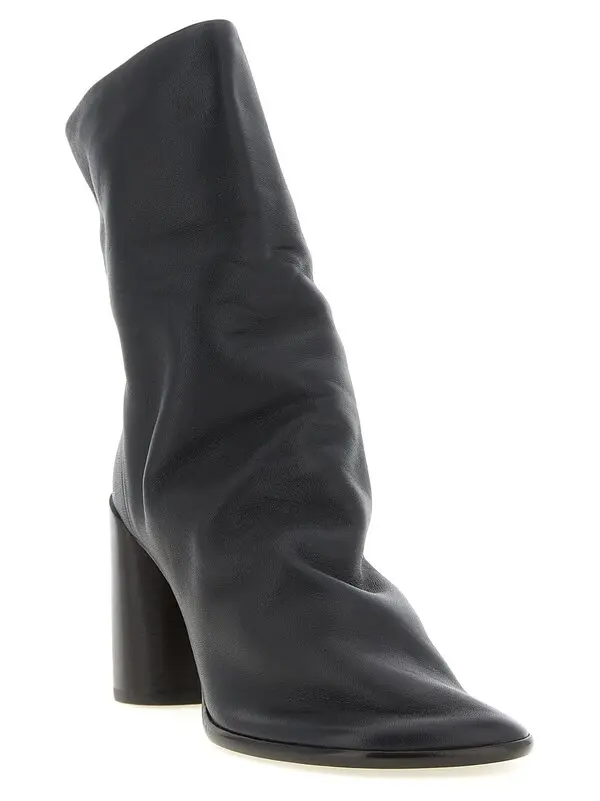 LEMAIRE Glove Ankle Boots In Lambskin - Brown