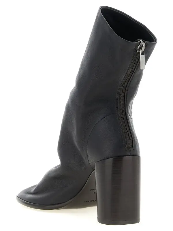 LEMAIRE Glove Ankle Boots In Lambskin - Brown