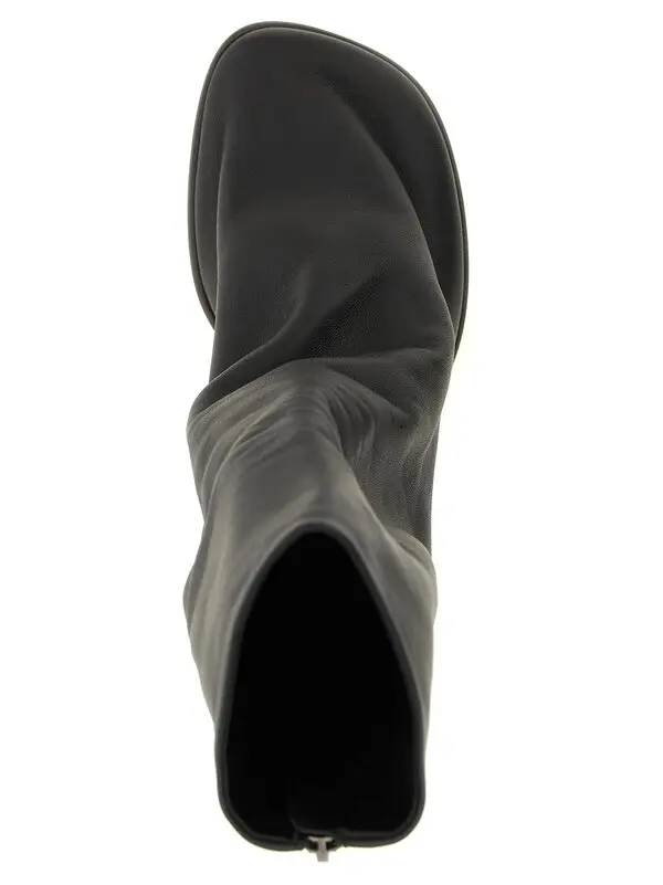 LEMAIRE Glove Ankle Boots In Lambskin - Brown