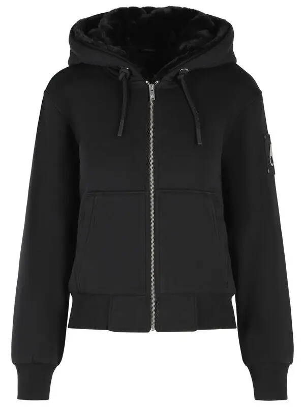 Moose Knuckles Cotton Blend Sweatshirt With Drawstring Hood