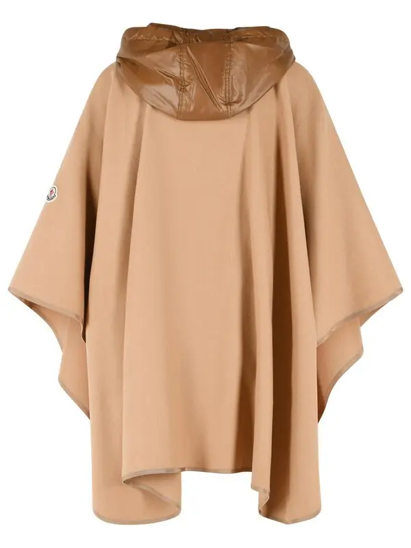 Moncler Virgin Wool Blend Cape - Cream