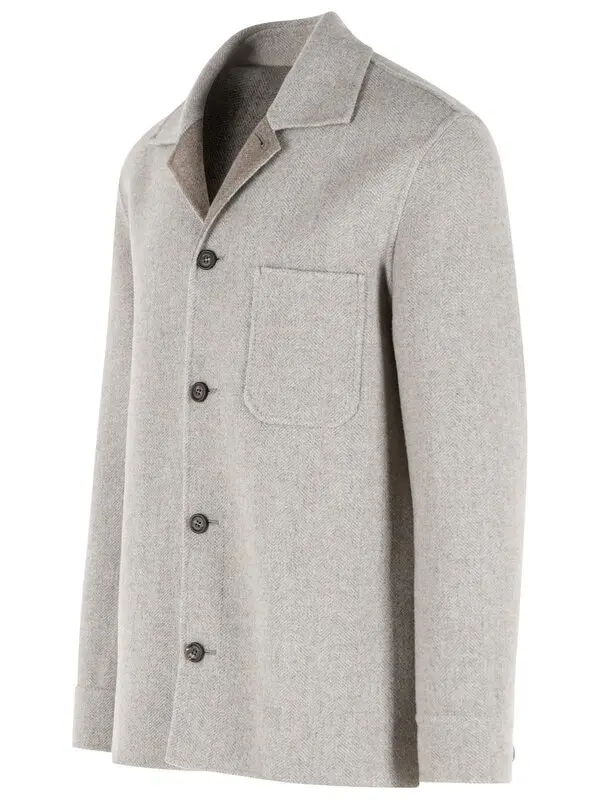 Eleventy And Beige Wool And Cashmere Overshirt
