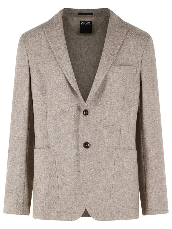 Zegna Beige Wool Blazer - Cream