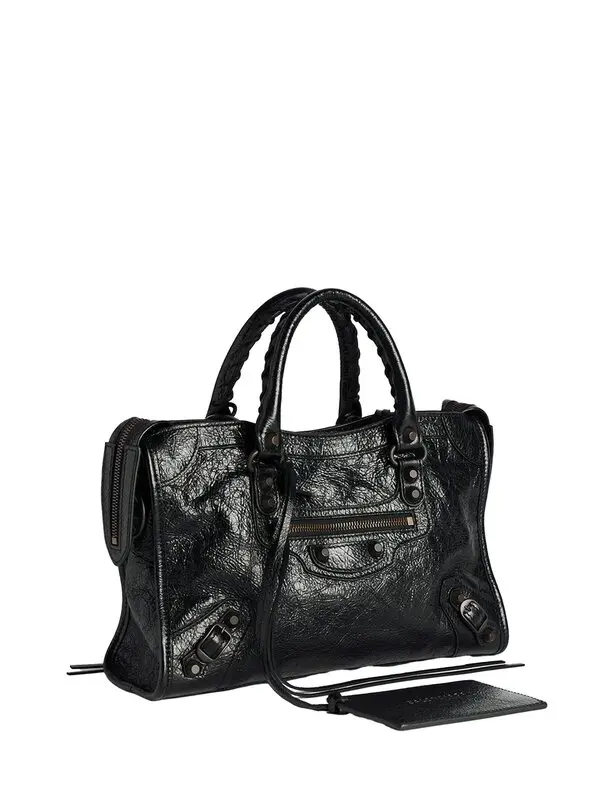 Balenciaga Le City Bag In Arena Leather - Black