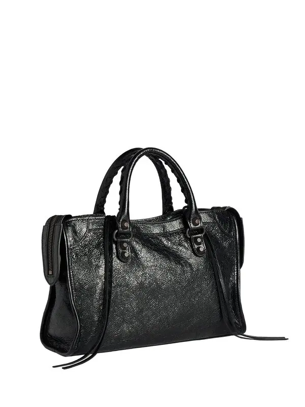 Balenciaga Le City Bag In Arena Leather - Black