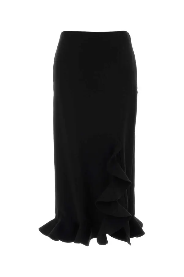 Moschino Jersey Skirt With Ruffle Detail - Black