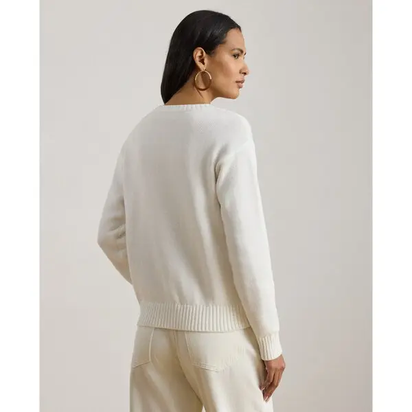 Ralph Lauren Embroidered-logo Combed Cotton Sweater