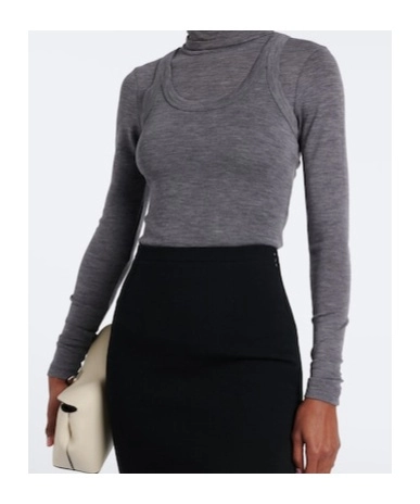 RÓHE Wool Jersey Turtleneck Top