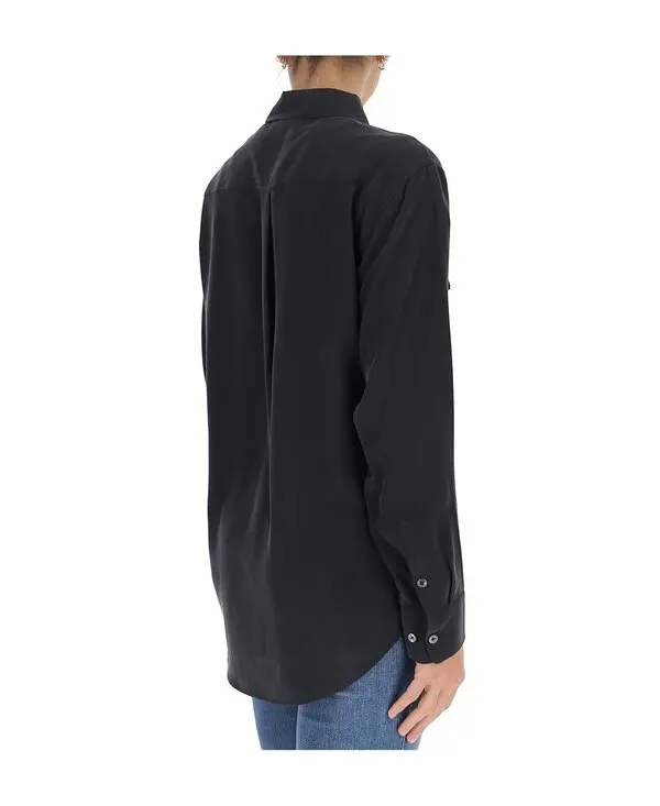 Equipment Classic Collar Long Sleeve Shirt With Brand Logo