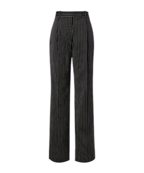 TOM FORD Striped Wool And Cotton Straight Pants - Black