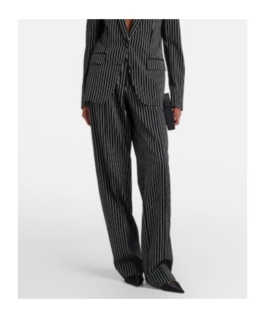 TOM FORD Striped Wool And Cotton Straight Pants