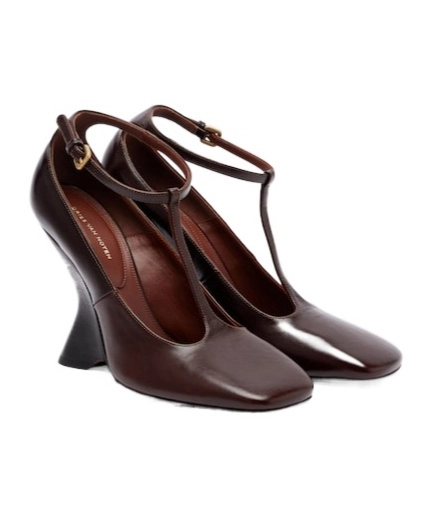 Dries Van Noten Leather T-strap Wedges