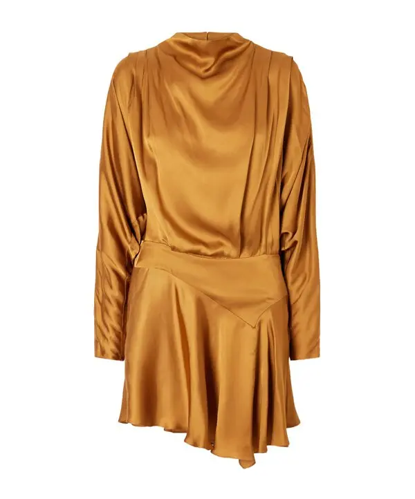 Isabel Marant Étoile Neline Satin Mini Dress - Brown