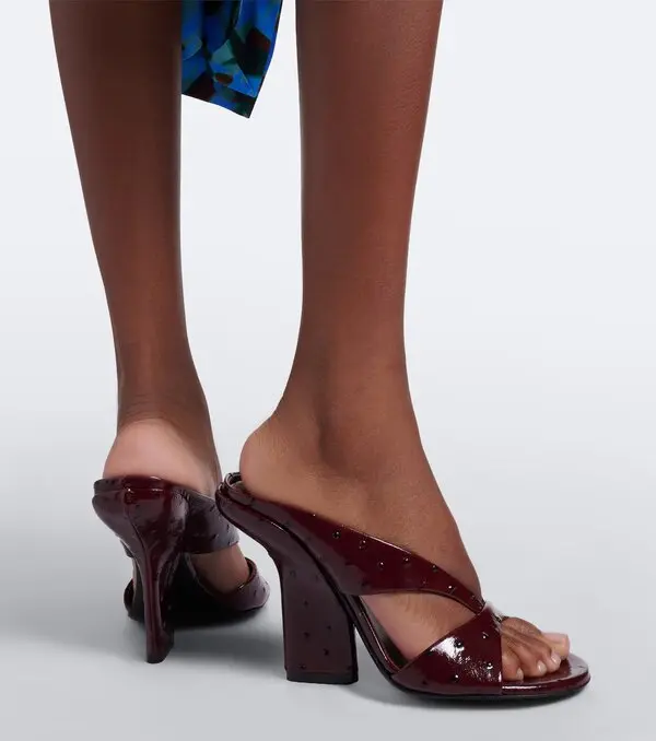 Dries Van Noten Patent Leather Wedge Mules