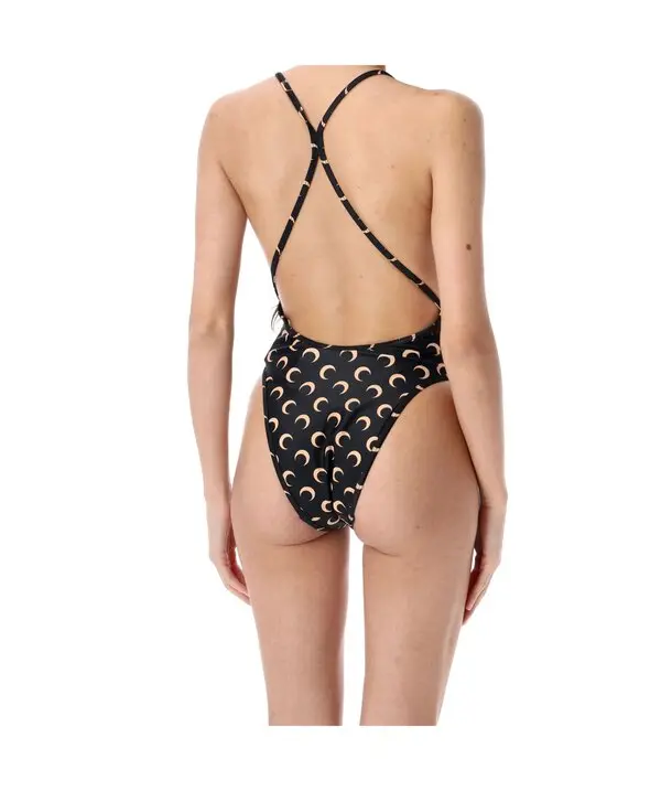 MARINE SERRE Jersey One Piece Swimsuit