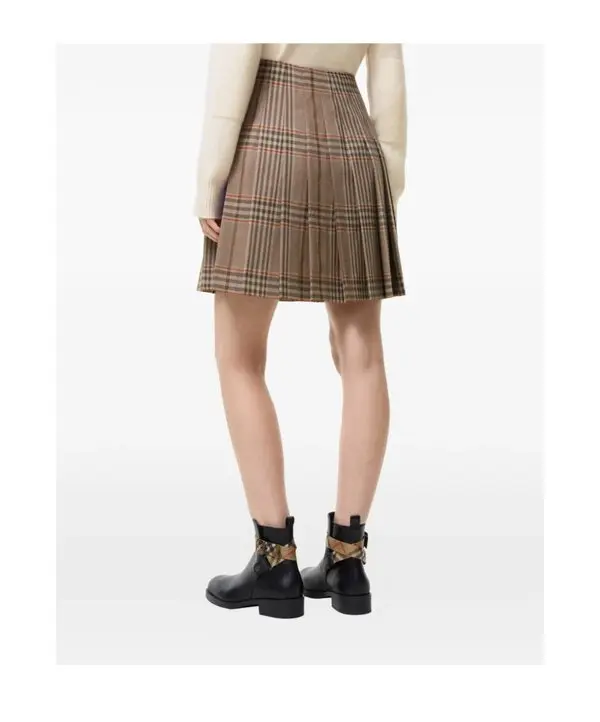 Burberry Checked Pleated Mini Skirt