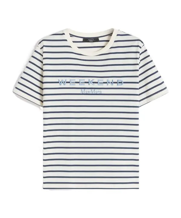 Max Mara Wkdbora Embroidered Stripe T-shirt - Blue
