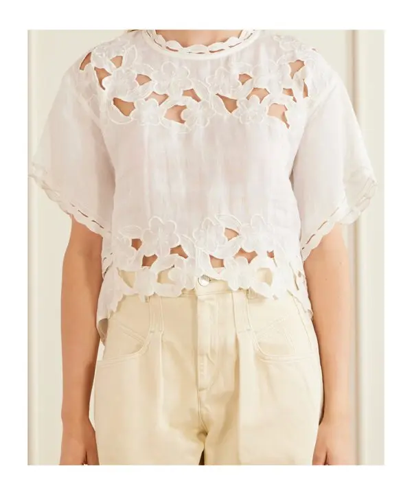 Isabel Marant Étoile Relda" Cropped Top With Floral Openwork