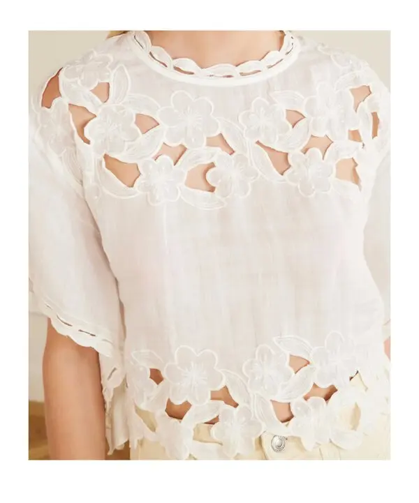 Isabel Marant Étoile Relda" Cropped Top With Floral Openwork