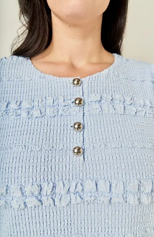 English Factory Smocked Minidress - Powder Blue