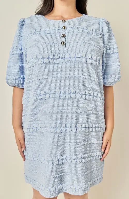 English Factory Smocked Mini Dress - Powder Blue