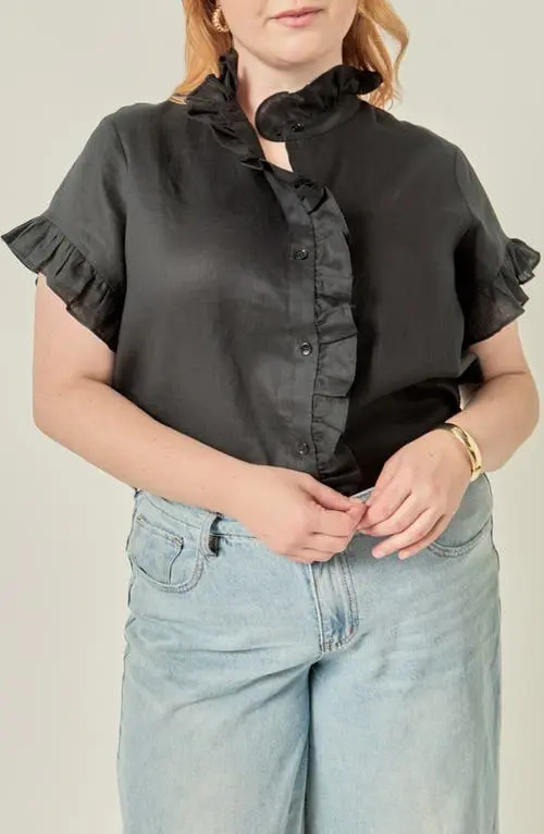English Factory Ruffle Shirt - Black