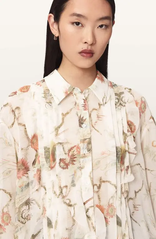 ALLSAINTS Minna Ruffle Pleated Shirt
