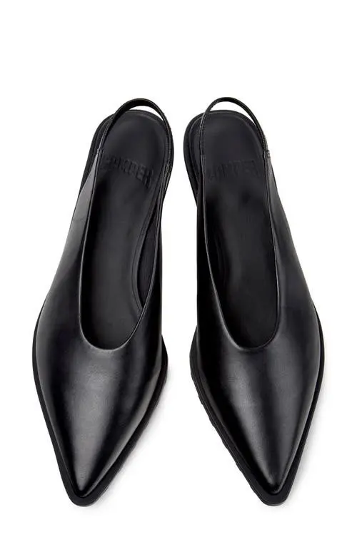 Camper Anita Slingback Pointed Toe Flat - Black