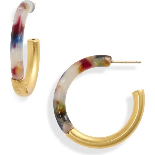 Madewell Small Half Acetate Hoop Earrings - Tort Multi