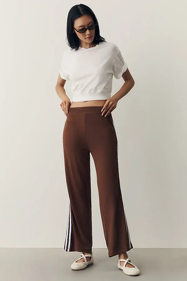 Daily Practice Sport Stripe Track Pants - Chocolate