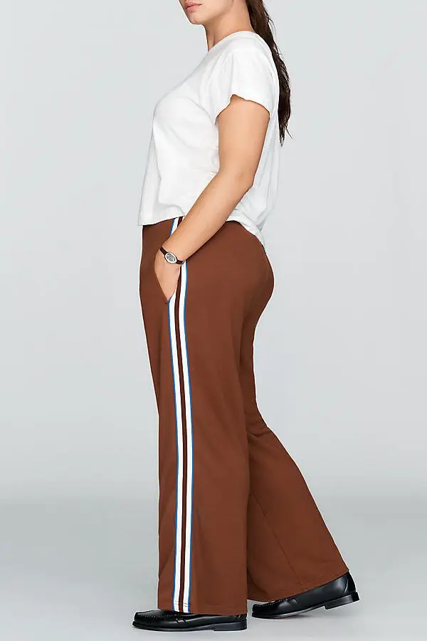 Daily Practice Sport Stripe Track Pants - Chocolate