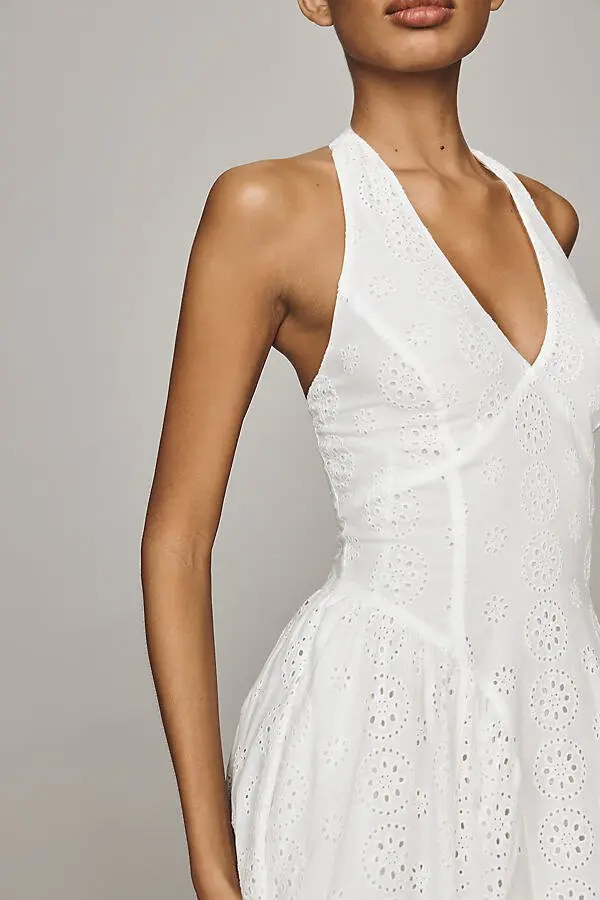 HUTCH Eyelet Drop-waist Maxi Dress