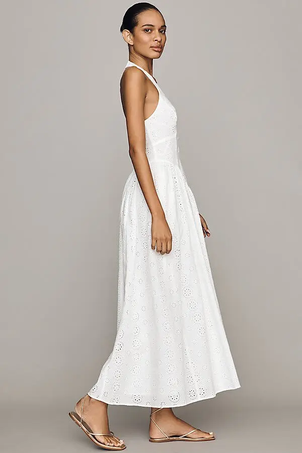 HUTCH Eyelet Drop-waist Maxi Dress