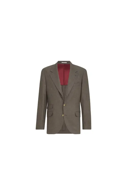 Brunello Cucinelli Mouliné Virgin Wool Twill Deconstructed Cavallo Blazer