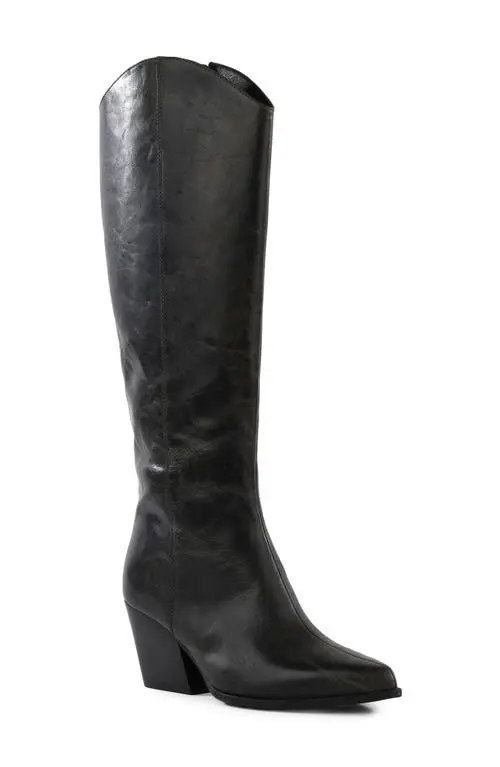 Seychelles Begging You Distress Knee High Boot - Charcoal