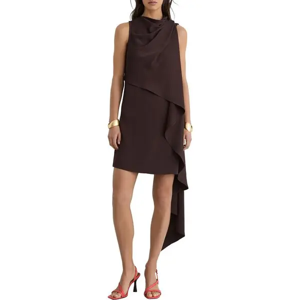 REISS Wrenley Cowl Neck Minidress