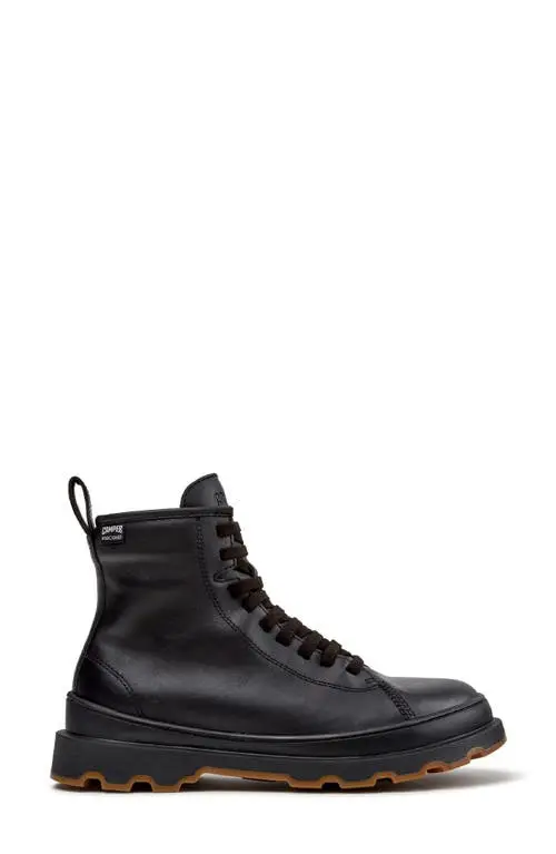Camper Brutus Lace Up Leather Bootie With Lug Sole