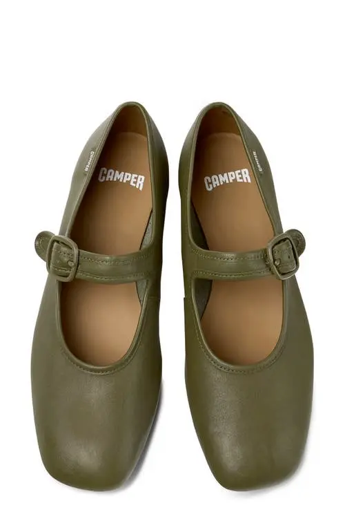 Camper Casi Myra Mary Jane Flat - Dark Green