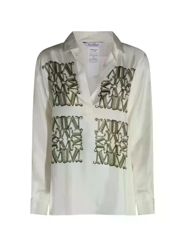 Max Mara Logo-print Silk Shirt