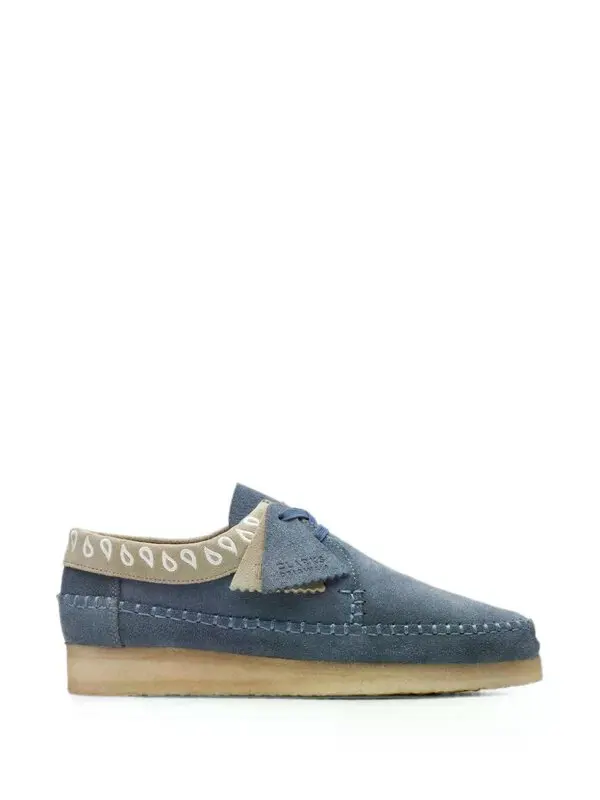 Clarks Weaver Whipstitch Lace-up Derby Shoes - Blue