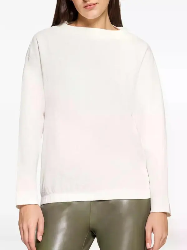 BETTY & CO Textured Boat-neck Long-sleeve Top