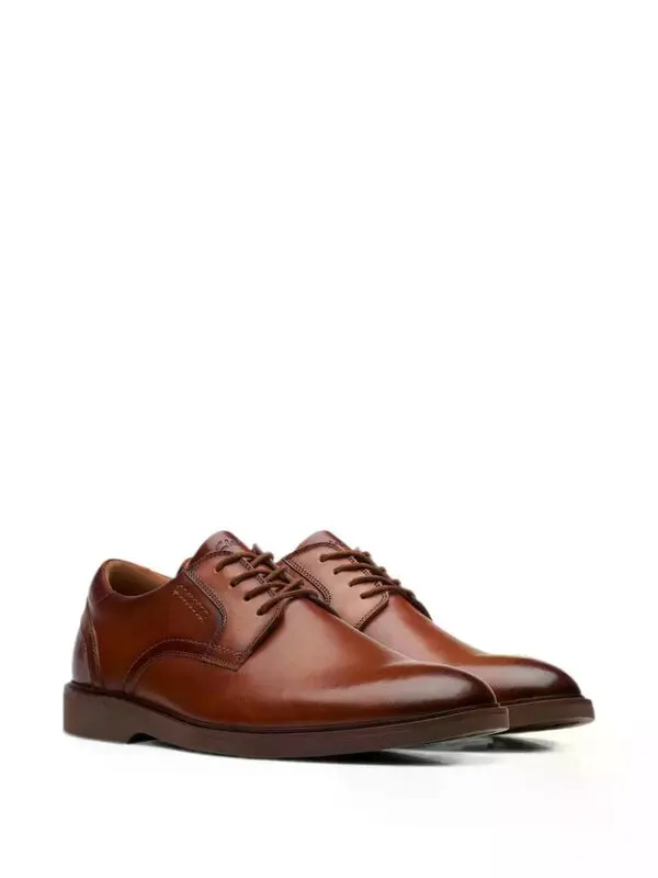 Clarks Malwood Lace Leather Derby Shoes - Brown