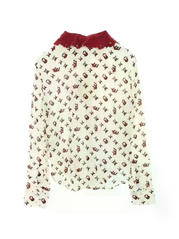LOUIS VUITTON 2010s Monogram Embroidered Collar Shirt
