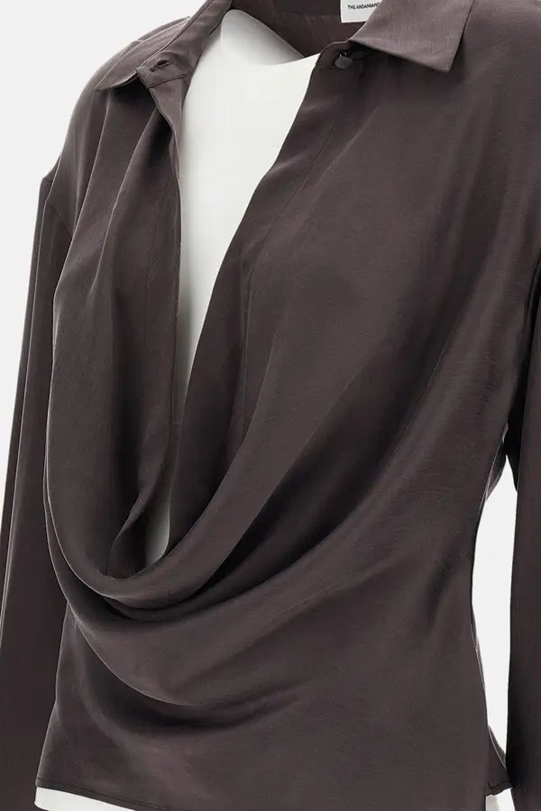 Andamane Lilia Deep V Neck Blouse - Multicolor