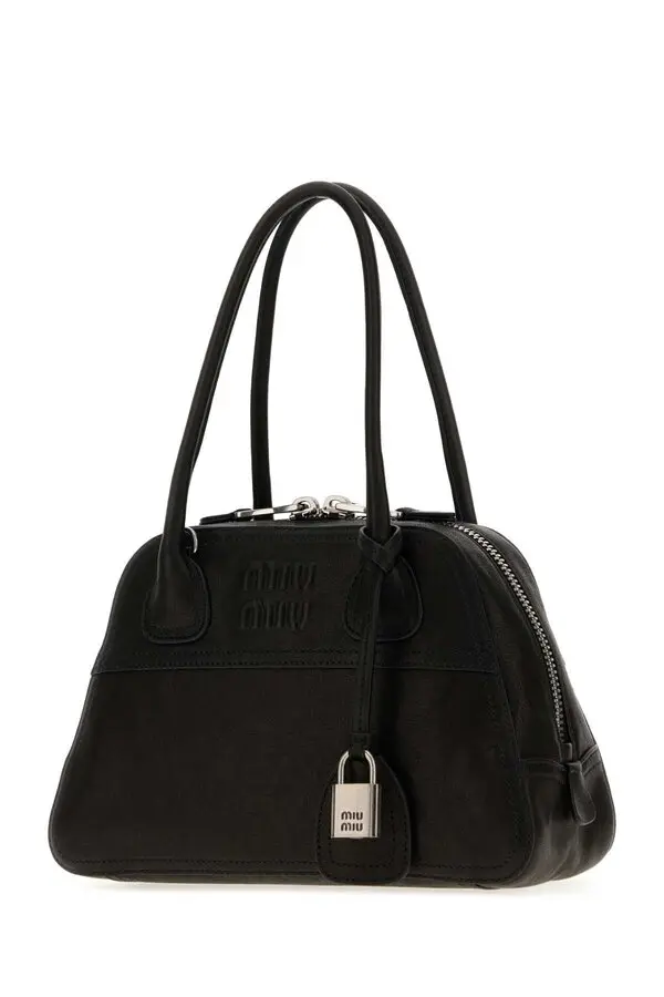 Miu Miu Leather Vivant Handbag - Black