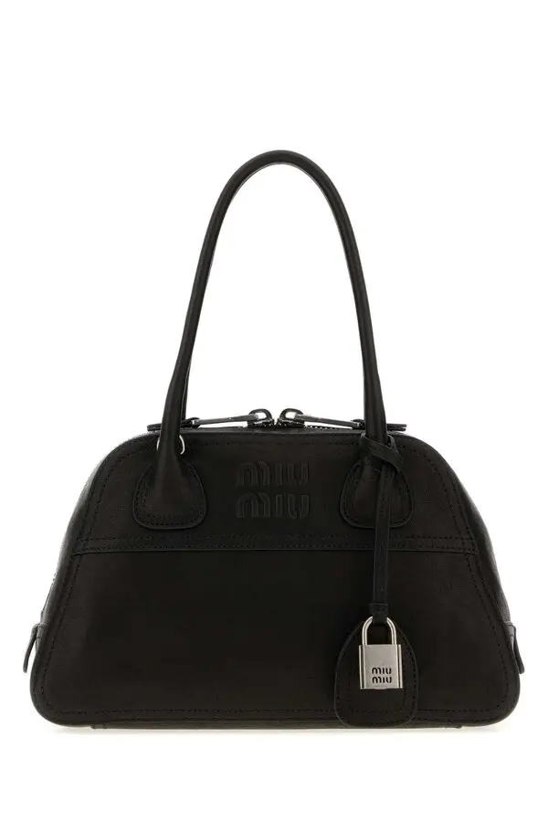 Miu Miu Leather Vivant Handbag - Black
