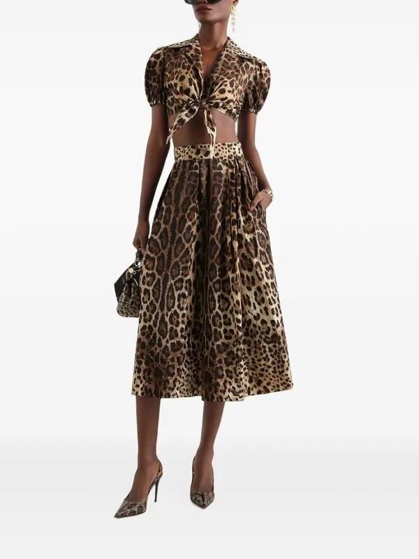 Dolce & Gabbana Leo Print Cotton Poplin Shirt