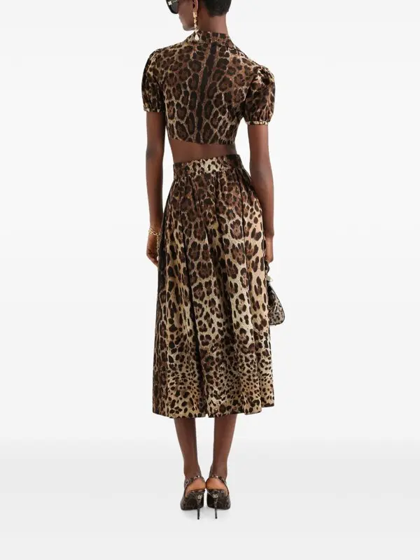 Dolce & Gabbana Leo Print Cotton Poplin Shirt